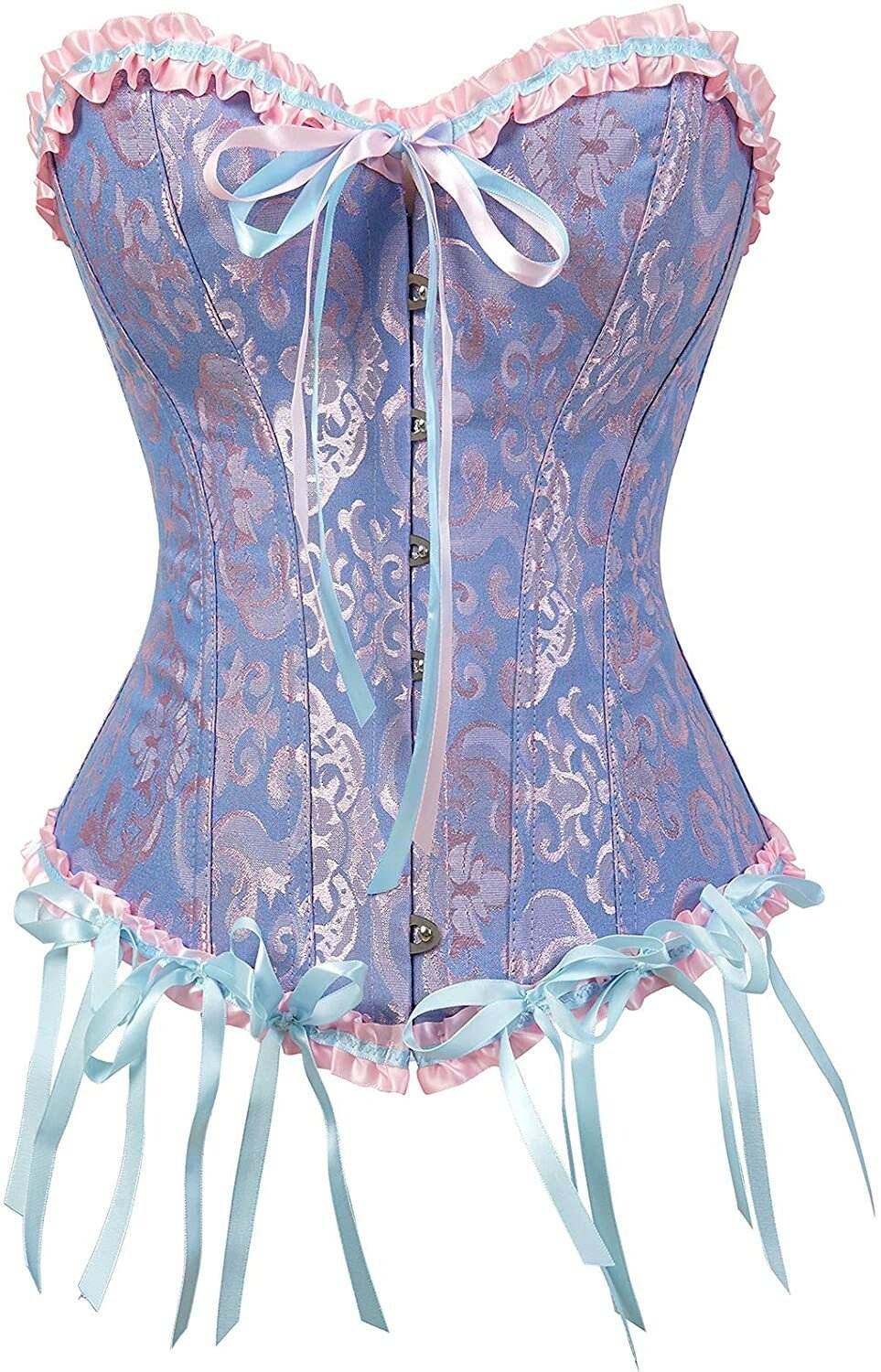 Last Day 70 Off Womens Lacing Corset Top Satin Floral Boned