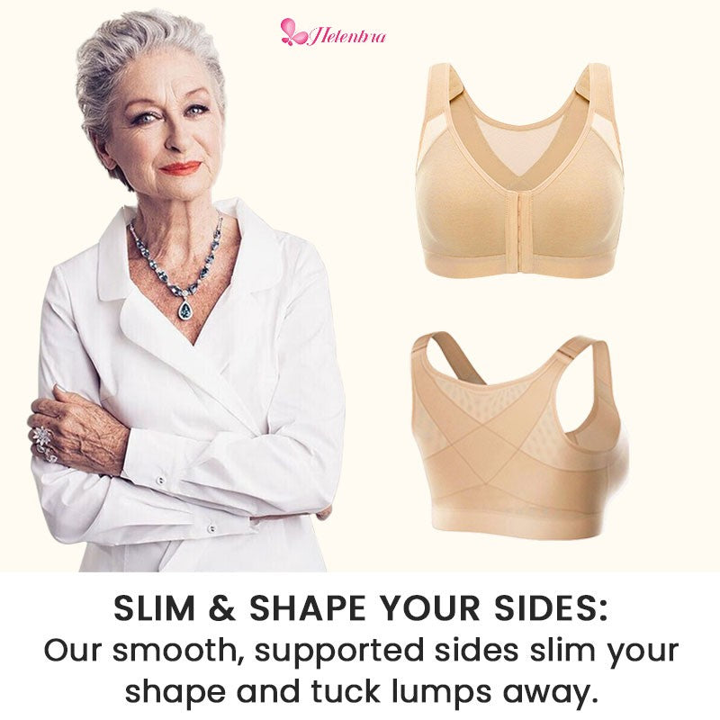 Helen Bra Front Closure Posture Wireless Back Support Full Coverage Bra Lulunami